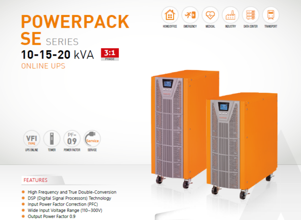 ONLINE 3/1 PHASE UPS Makelsan Powerpack SE UPS 10 15 20 kVA